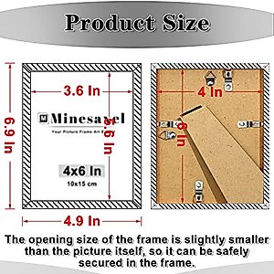 Minesaxel 4x6 Picture Frame Set of 5, Wall Gallery Photo Frames 4 by 6, Glittering Colorful Artwork Frame