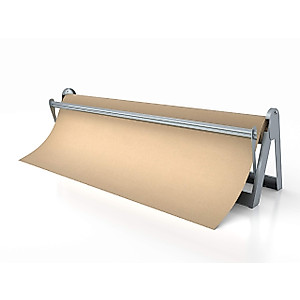 Paper Roll Dispenser and Cutter - Long 24" Roll Paper Holder - Great Butcher Paper Dispenser, Wrapping Paper Cutter, Craft Paper Holder or Vinyl Roll Holder - Wall Mountable