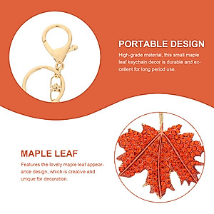 NUOBESTY Leaf Pendant Cute Backpack Decorative Metal Keychain Maple Leaf Shape Keychain Exquisite Maple Leaf Hanging Key Ring Fall Decor Flower Keychain