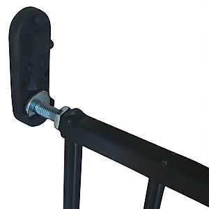 Scandinavian Pet Design Extra Tall 42 Inch Wall Mount Extendable Portable Animal Pet Safety Gate for Large and Small Dogs with Extension Kit, Black