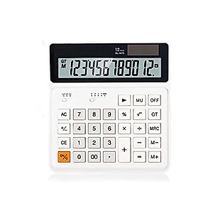 MJWDP Desktop Calculator Financial Accounting Office Solar Calculator 12-Digit Large Screen Dual Power Portable Calculator (Color : D, Size : L)