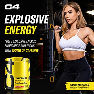 C4 Original Pre Workout Powder Fruit Punch - Vitamin C for Immune Support - Sugar Free Preworkout Energy for Men & Women - 150mg Caffeine + Beta Alanine + Creatine - 60 Servings
