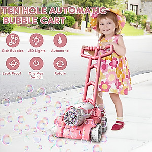 DOHLY Bubble Mower for Kids - Bubble Makers for Toddlers Automatic Bubble Lawn Mower with Music Summer Outdoor Backyard Gardening Bubble Toys Machine for Age 3+ Preschool Boys Girls Birthday Gift