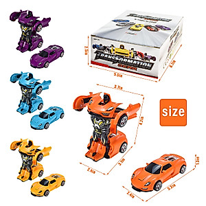 FB DINO TOYS 4 Pack Pull Back Cars Toys for 3 4 5 6 7 Year Old Boys and Toddlers, Pull Back Transforming Toys Cars, Christmas Birthday Kids Gift Toddler Toys Age 3-8