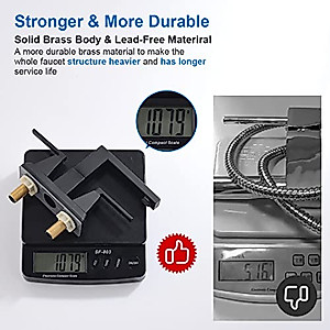 BRAVEBAR 4in Black Bathroom Faucet - 2 Handles Centerset Faucet Bathroom 2 or 3 Hole Bathroom Vanity Sink Faucets with Pop-up Drain | 360° Swivel Spout Leadfree Bathroom Faucet Matte Black