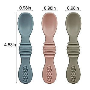 PandaEar Suction Plates for Baby, 3 Pack Silicone Plates & Spoons for Baby Toddlers Infant Kids, Divided Toddler Suction Plate Baby Dish Set, Non-Slip, Non-Toxic, BPA Free