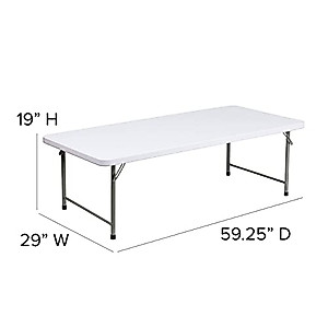 Flash Furniture Paige 4.93-Foot Kid's Granite White Plastic Folding Table