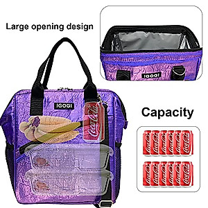 Lunch Bag with Leak Proof Material, Insulated Lunch Box for women/men, Tote Cooler Bag for Work/Picnic/Hiking/Beach/Fishing (Wrinkle Blue)
