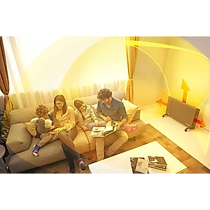 De'Longhi Slim Style Convection Panel Heater, Full Room, Quiet 1500W, portable electric heater,Freestanding/easily Wall mounted, quick heat distribution, Thermostat, Timer, HSX3315FTS