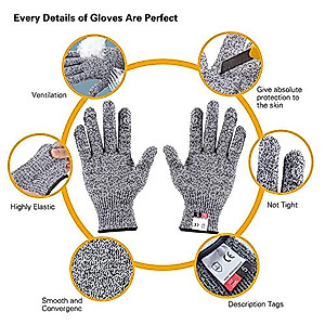 ANLONGLI Cut Resistant Sleeves Proof Gloves,18-Inch Cut Resistant Knit Sleeves grade 5 anti-cut Safety Glove,1 set Anti-cut arm cover for Kitchen Butcher Outdoor Work Protective Hands