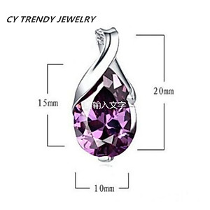 Cy trendy 18K White Gold Plated Pendant Natural Crystal Amethyst Healing Point Chakra Bead Stone Pendant Jewelry