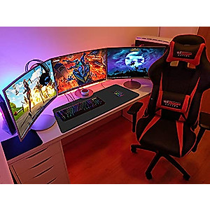 Large Mouse Pad, Gaming Mouse Pad, AREYTECO Big Mouse Pad, Durable 31.5"x15.7"x0.12" Large XL Extended Waterproof Non-Slip Base Long Keyboard XXL Mouse Pad with Stitched Edges for Office Gaming, Black