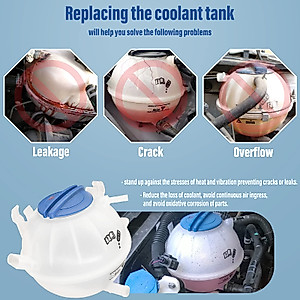 Radiator Coolant Overflow Reservoir Expansion Recovery Tank for VW Jetta Golf Volkswagen Passat Beetle Audi A3 Replaces# 1k0121407a