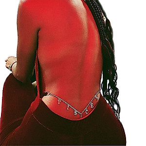 Sexy Waist Chain G-Thong Panty 12 Constellation Pendant Underpants Summer Bikini Bottoms Belly Chain Rhinestone Body Chain for Women Body Jewelry (Pisces)