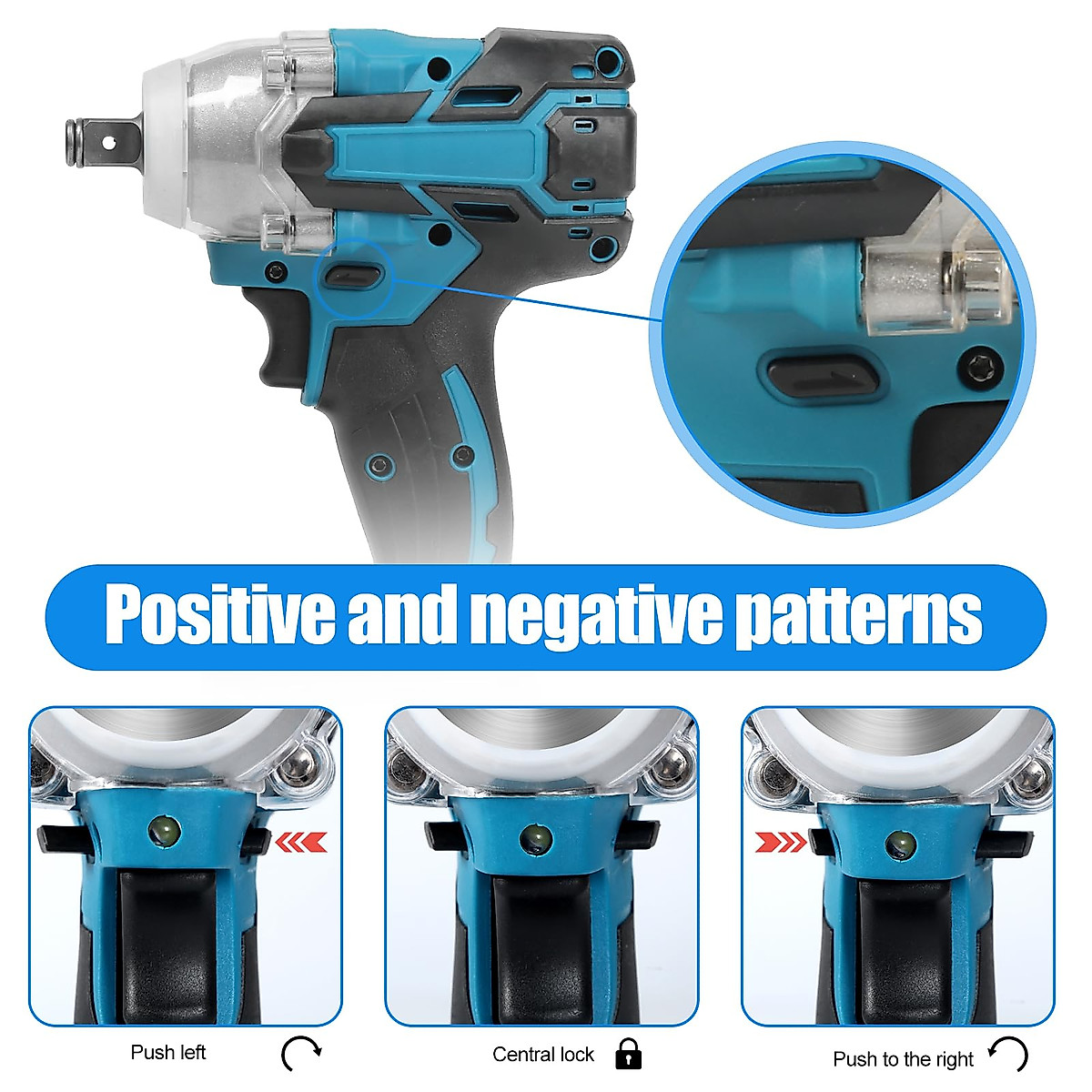 Jadeshay 21V Brushless Impact Wrench, Cordless Electric Screwdriver, Rechargeable Drill Driver with US Plug, 1/2” Drive