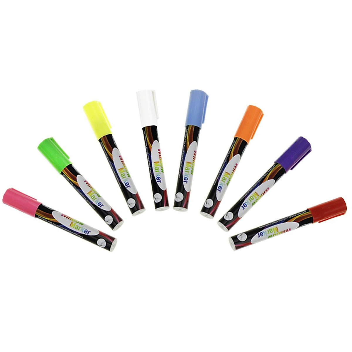 8 Pack Chalk Marker Pen Dry Erase Markers 6mm Reversible Bullet & Chisel Tip Fluorescent Markers Highlighters for LED Menu Board Bistro Board AD Drawing POP Art Glass Window Blackboard WhiteBoard