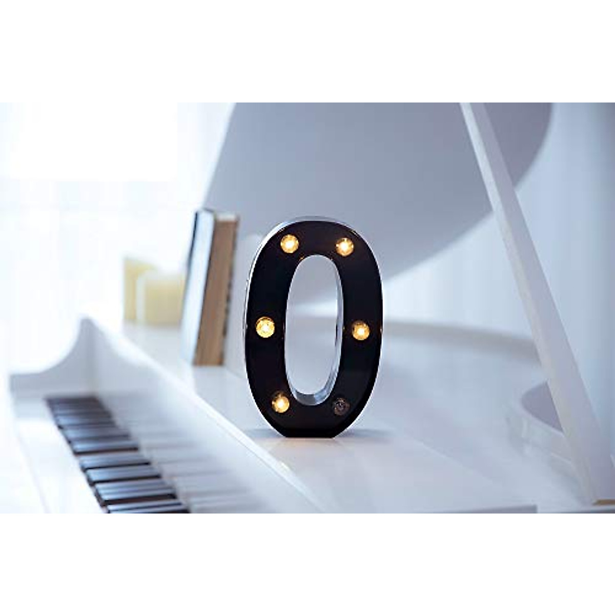 Foaky Black LED Marquee Number Lights Sign Light Up Marquee Number Lights Sign for Night Light Wedding Birthday Party Battery Powered Christmas Lamp Home Bar Decoration