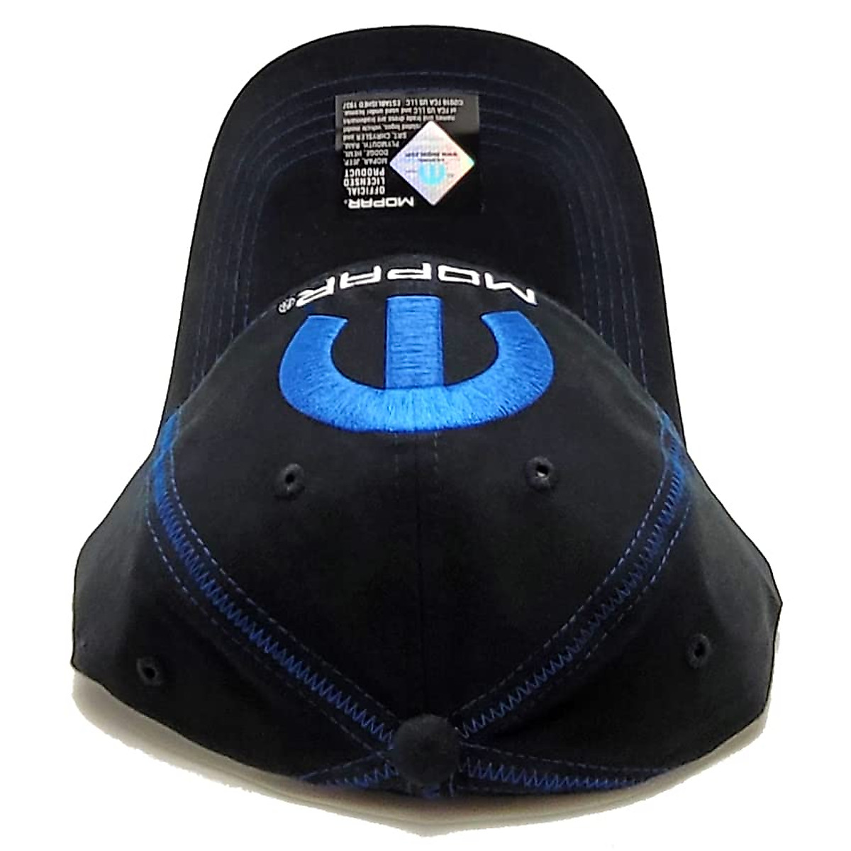 Checkered Flag Men's Mopar Cap an Adjustable Black Fabric Hat