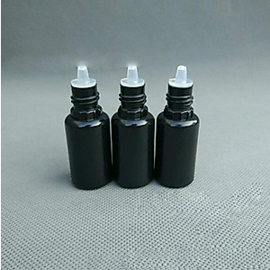 FZBNSRKO 50pcs 10 ml Black Plastic Empty Squeezable Dropper Bottles Eye Liquid Dropper Bottles with Muti-Color Caps