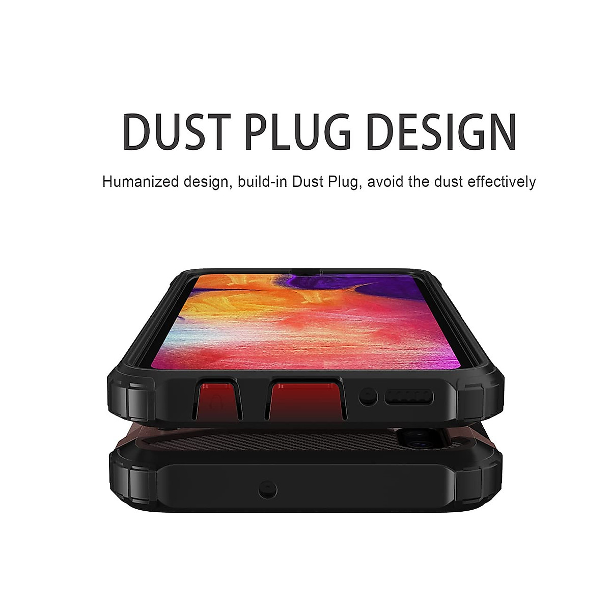 DFTCVBN Phone Case for Huawei P30 Case, ELE-L29 ELE-L09 with HD Screen Protector, Dual Layer Protective Slim Hybrid Cell Phone Cover Shockproof Cases for Huawei p30 Black