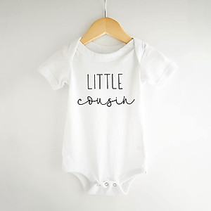 Bump and Beyond Designs Baby-Boys Pregnancy Announcement to Family Little Cousin Leotard White, 0-3 Months