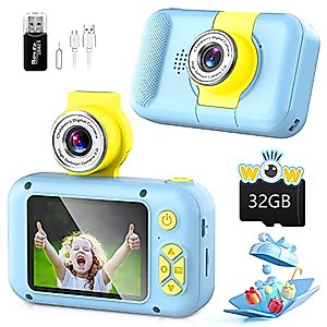 Kid Camera,ARNSSIEN Camera for Kid,2.4in IPS Screen Digital Camera,180°Flip Len Student Camera,Children Selfie Camera with Playback Game,Christmas/Birthday Gift for 4 5 6 7 8 9 10 11 Year Old Girl Boy