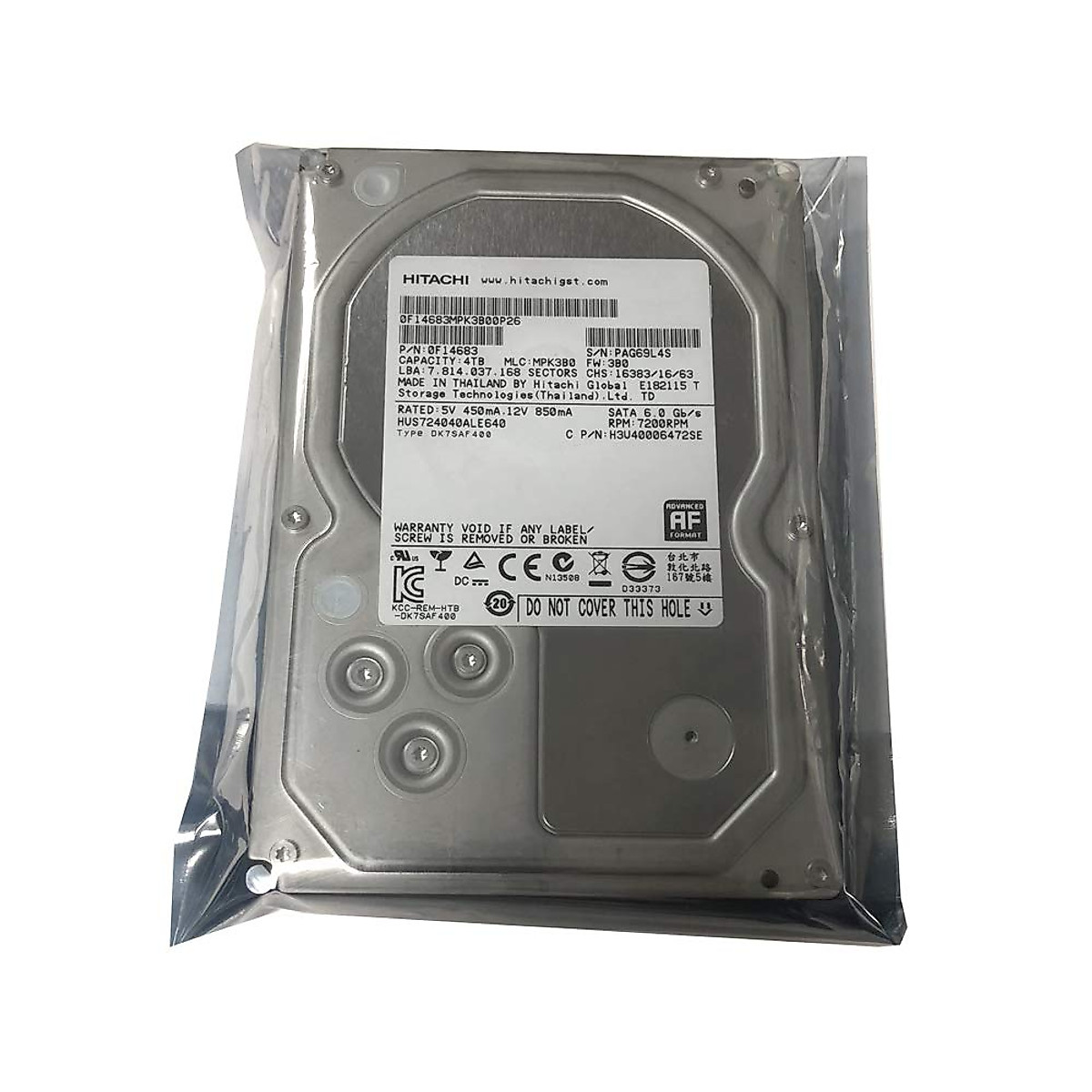 Hitachi Ultrastar 7K4000 4 Terabyte 4TB SATA 7200RPM 64MB Hard Drive - 0F14683 (Renewed)