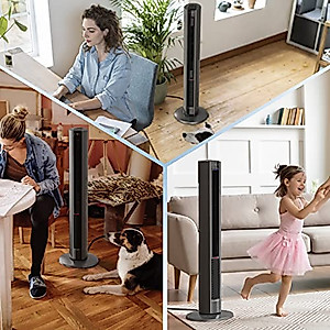 Lasko Portable Fan & Heater All Season Comfort Control Tower Fan and Space Heater in One with Remote Control, Black, FH515,Large