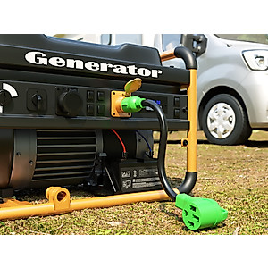 oviitech NEMA L14-30P to 14-50R Generator Transfer Switch Adapter Cord，250V, SJTW 10AWG*3C,30Amp Male to 50Amp Female Generator Welder Dryer RV Adapter Cord, 1.5FT,Green