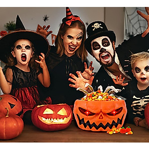 XOYTN XIMISHOP Animated Halloween Skull Bowl, Halloween Pumpkin Candy Bowl Dish with Creepy Moving Skeleton Hand for Halloween Party Decoration