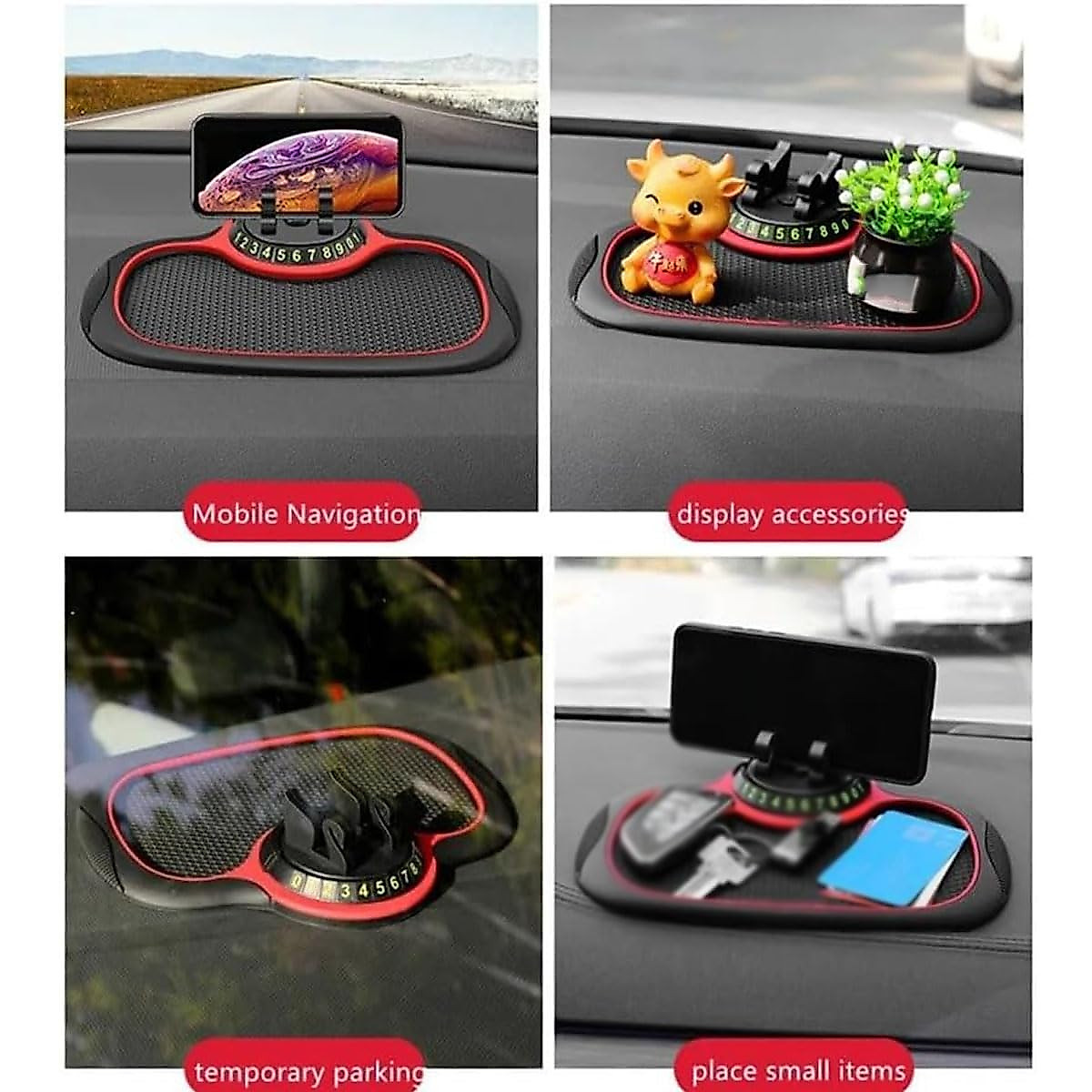 Flewsail Phone Mat, Flewsail Phone Holder for Car, Multifunction Car Anti-Slip Mat Auto Phone Holder, Flewsail Car Phone Mount, Car Phone Mount Silicone Car Pad Mat (Blue)