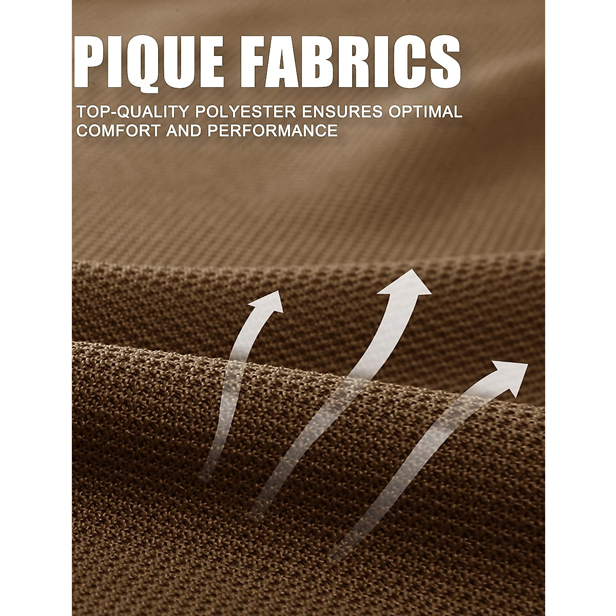 MAGCOMSEN Mens Polo Shirts Short Sleeve Work Shirts Golf Shirts Casual Shirts Quick Dry Shirts Summer Shirts Brown L