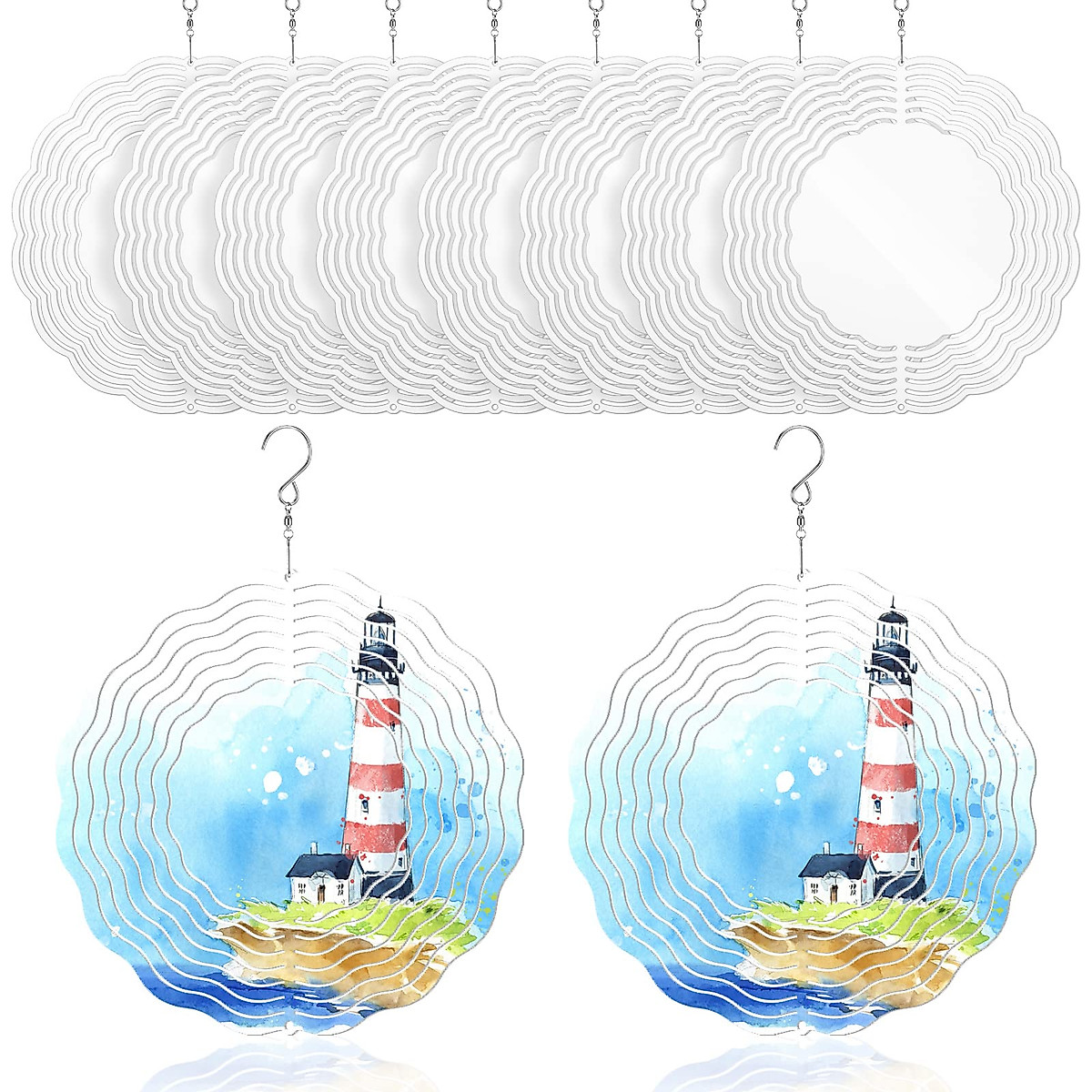 DIY 10" Sublimation Wind Spinners - 6 Pack for Crafts