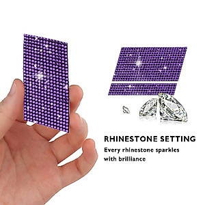 8Pcs Bling Wheel Rim Decals,Rhinestone Reflective Stickers Car Decorations,Self-Adhesive Universal Tire Rim Stickers for 16-21 Inch Wheels Tire Rim(Purple)