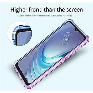 Lmposla for Moto G Stylus 5G Case, Shockproof Slim Ultra-Thin Flexible TPU Soft Silicone Airbag Anti-Drop Case Cover for Motorola Moto G Stylus 5G 2021 (Pink/Teal)