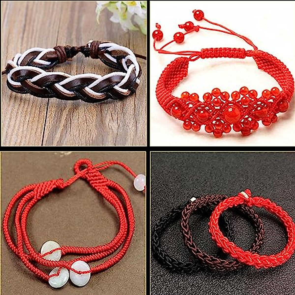 Crumye Wood Bracelet Jig,Clear Scale Bracelet Maker with 2 Clamp,DIY Wristband Rope Knot Braided Fixing Tools