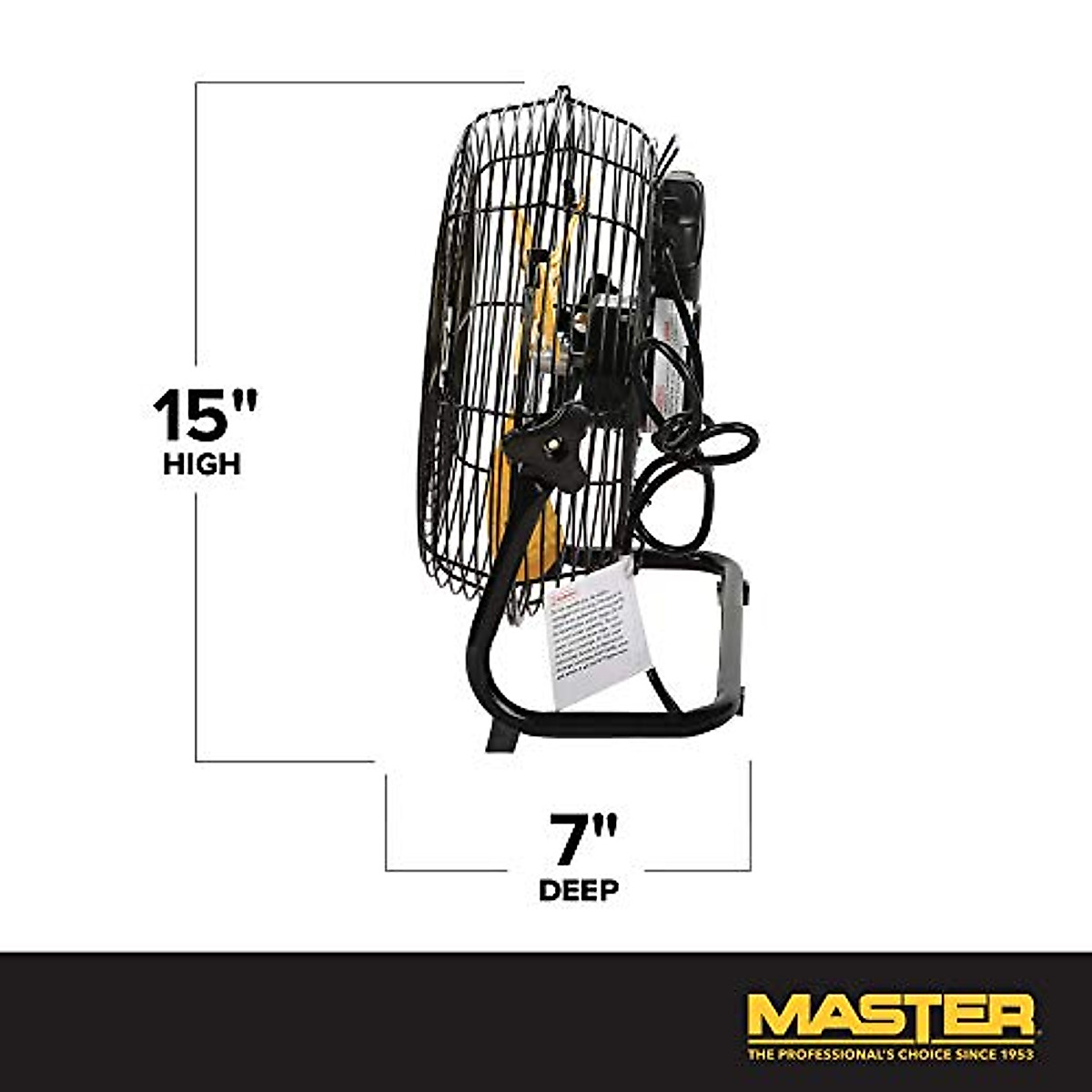 Master 12 Inch Industrial High Velocity Floor Fan - Direct Drive, All-Metal Construction with Steel-Coated Safety Grill, 3 Speed Settings (MAC-12F)