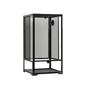 REPTI ZOO 3 in 1 Reptile Tall Terrarium, 16"x16"x30" Rainforest Habitat Double Hinge Door with Screen Ventilation Reptile Terrarium