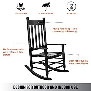 HOMESTEAD Wooden Rocking Chair, Black