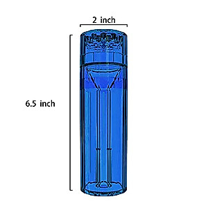 Herb Grinder Cone Loader Portable Cone Grinder, Transparent Herb Spice Grinder with Magnetic Top, Herb Storage Grind Pack All in One (Blue)