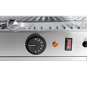 Hakka Commercial Food Warmer, 1-Tier Electric Showcase Pizza Warmer Countertop 25L Adjustable Tempreture Pastry Display Case for Buffet Restaurant Bakeshop Snack Bar