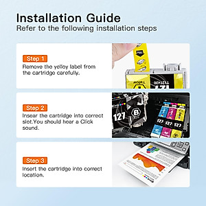 E-Z Ink (TM Remanufactured Ink Cartridge Replacement for Epson 127 T127 to use with NX530 625 WF-3520 WF-3530 WF-3540 WF-7010 WF-7510 7520 545 645 (6 Large Black, 2 Cyan, 2 Magenta, 2 Yellow) 12Pack