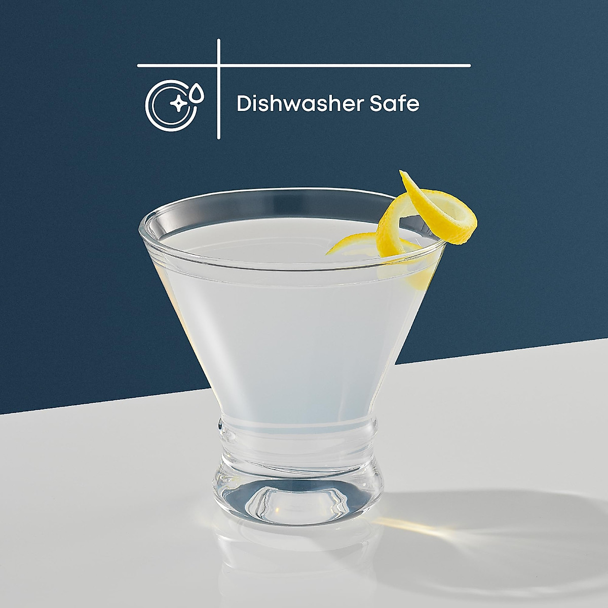 JoyJolt 4-Piece Afina Cocktail Glasses Set, Martini Glasses- 8-Ounces