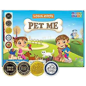 Logic Roots Pet Me Multiplication and Division Game - Fun Math Board Game for 5 - 9 Year Olds, Easy Start STEM Toy, Perfect Educational Gift for Kids (Girls & Boys), Homeschoolers, Grade 1 and Up