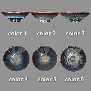 jinsongdafa Ceramic Japanese Ramen Noodle Soup Bowl Set of 2 - For Ramen, Pho,Soup,Salad, pasta, Asian Dishes,Udon noodles,Chinese Large Ramen Bowl - Microwave dishwasher oven safe, Black 8.2 Inch