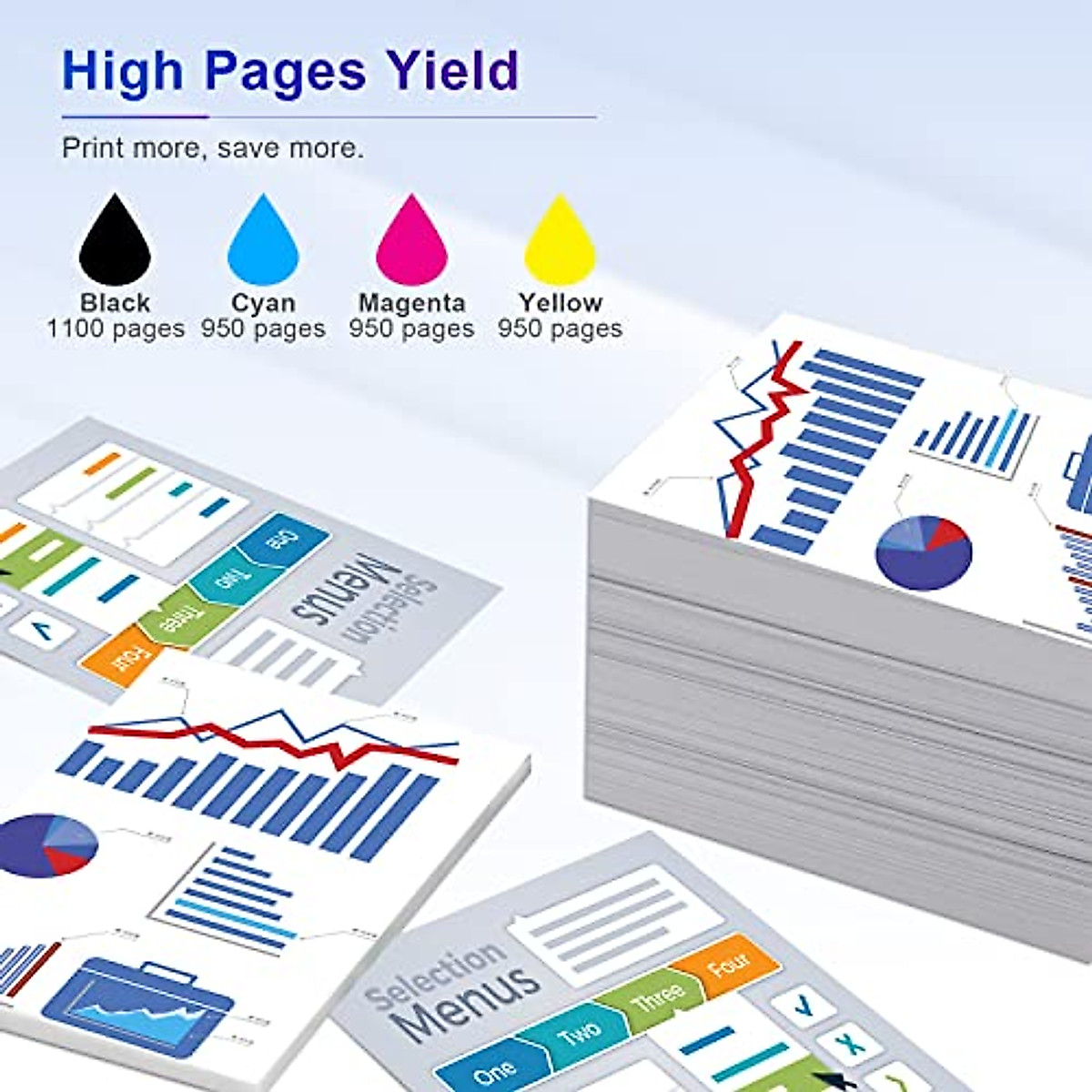 Vinker 702XL Remanufactured Ink Cartridge Replacement for Epson 702XL Ink Cartridges Combo Pack T702XL T702 for EWorkforce Pro WF-3720 WF-3730 WF-3733 Printer (Black, Cyan, Magenta, Yellow, 4 Pack)