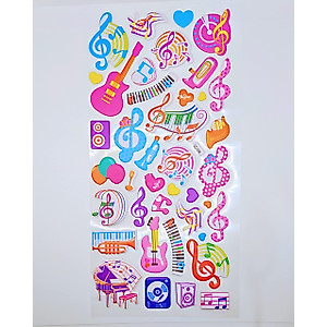 Music Bumblebees Music Notes and Instruments Stickers Type 2 - Music Student's Rewards (Pack of 10)