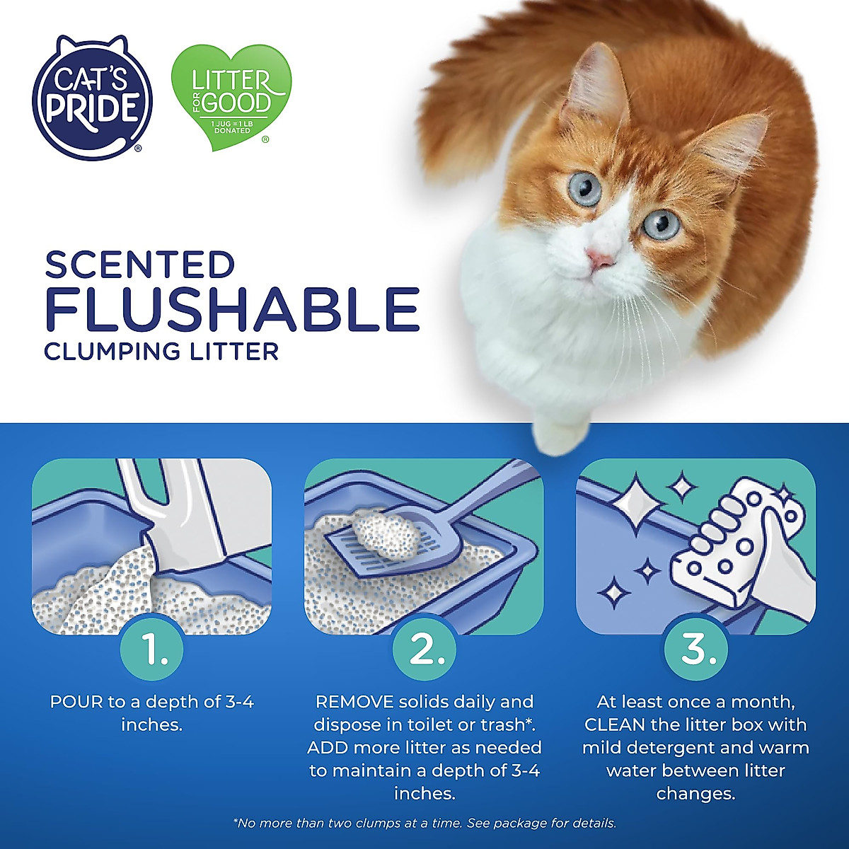 Cat's Pride Lightweight Clumping Litter: Flushable - Powerful Odor Control - Scented, 10 Pounds