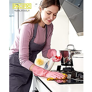 PACIFIC PPE Dishwashing Cleaning Gloves, Reusable Unlined Kitchen Gloves, Non-Slip, Medium