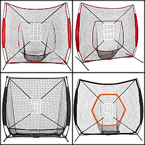 AOLIGEIJS Baseball Net Adjustable Strike Zone Target… (Strike Zone Pro, White)